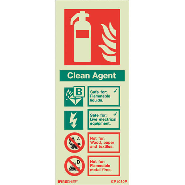 Clean Agent Fire Extinguisher Sign > Fire Extinguisher Signs